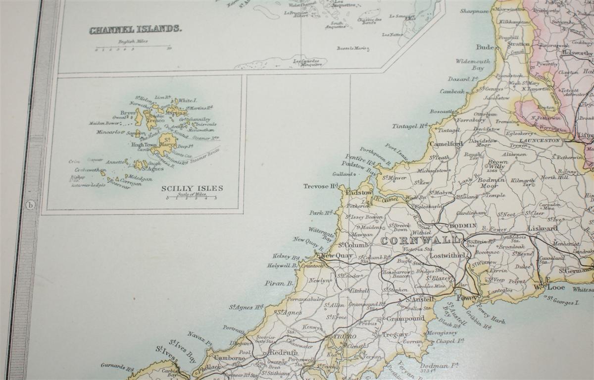 Map of England & Wales (Section 6) covering the West Country (Cornwall ...