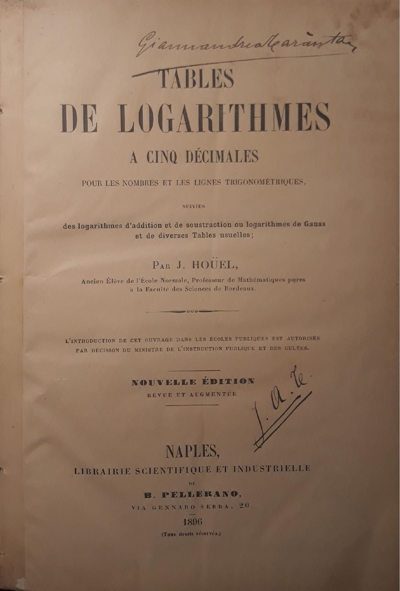 Tables de logarithmes a cinq décimales: pour les nombres et les lignes ...