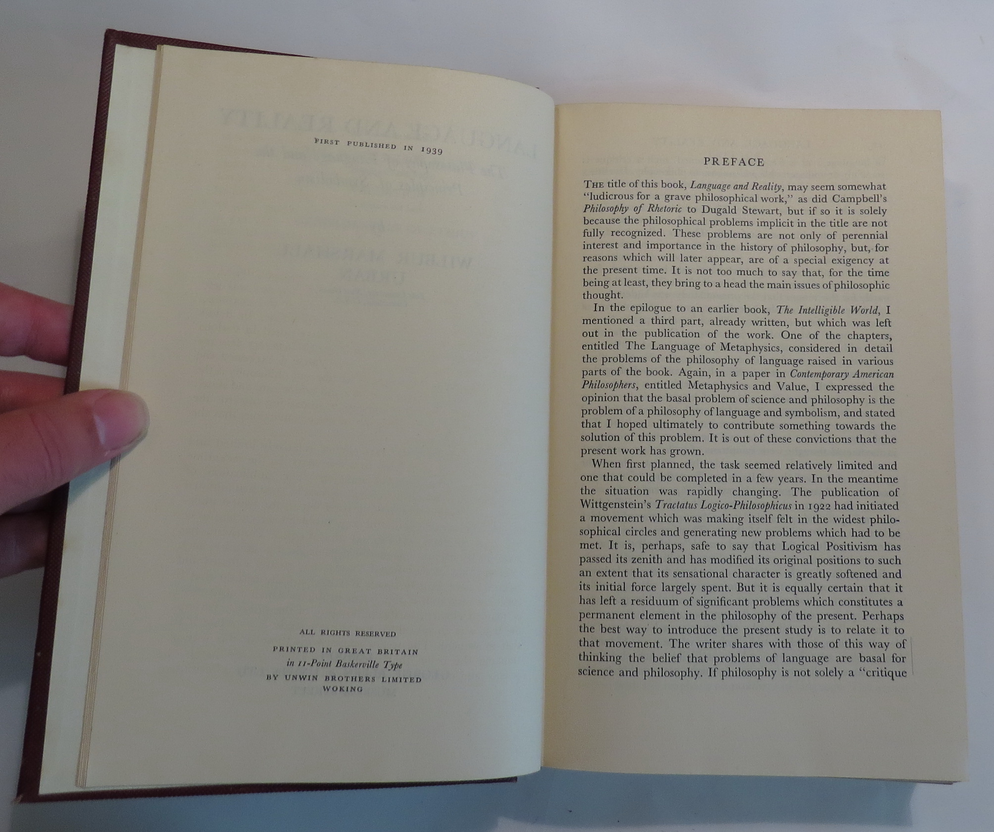 Language and Reality - The Philosophy of Language and the Principles of ...