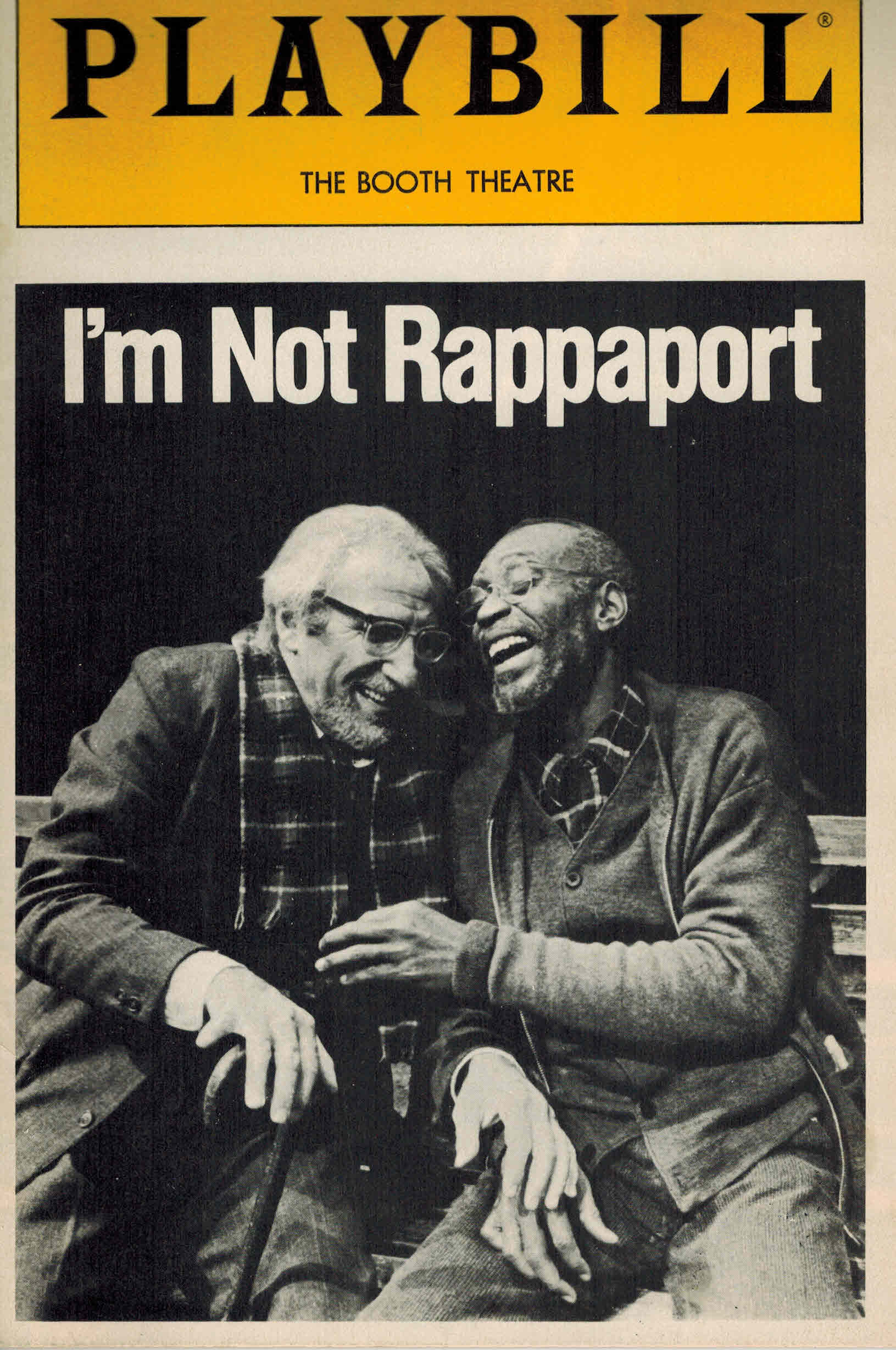 Playbill the National Theatre Magazine August 1986 - I'm Not Rappaport ...