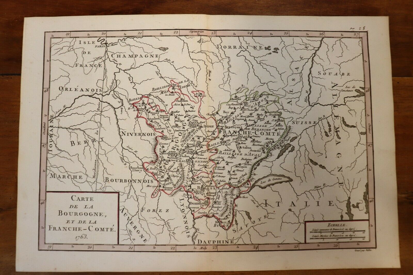 Map Carte géographie Atlas Francet Bourgogne Franche-Comté by Maugein ...
