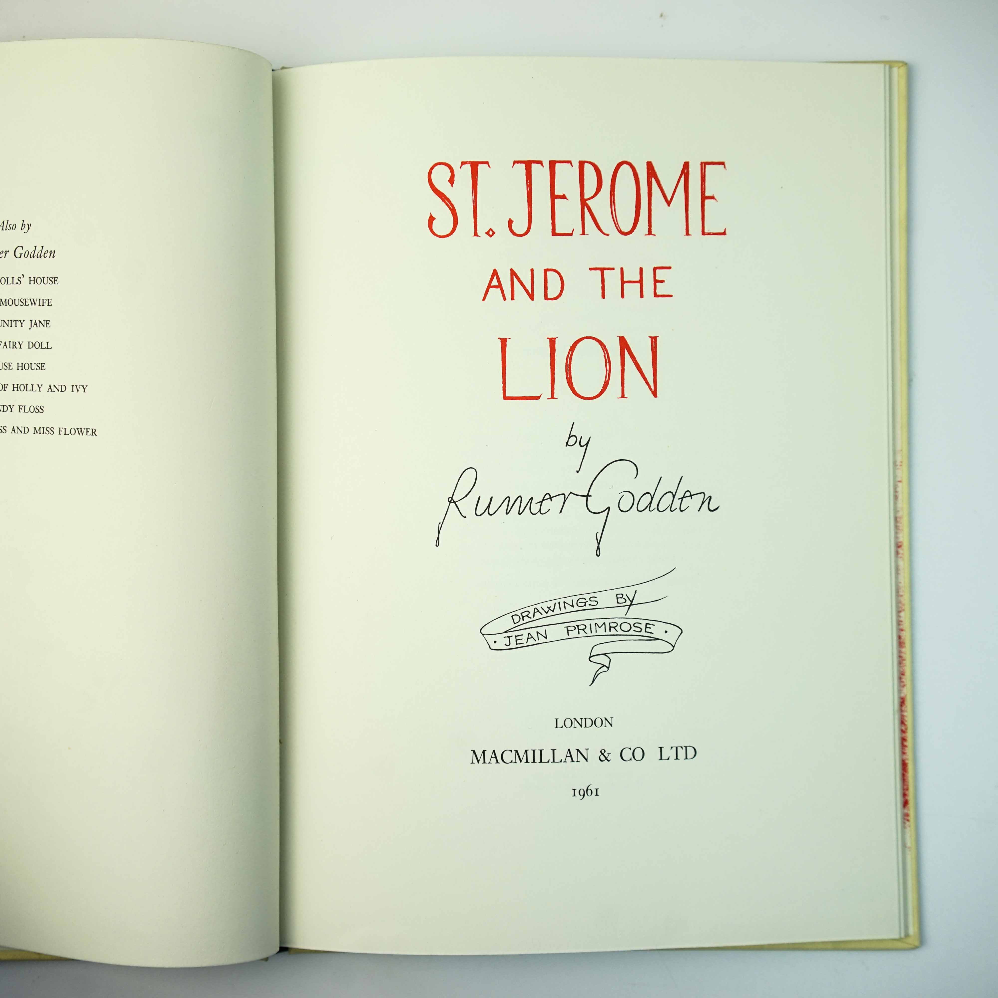 St Jerome And The Lion by GODDEN, Rumer. Illustrated by PRIMROSE, Jean ...