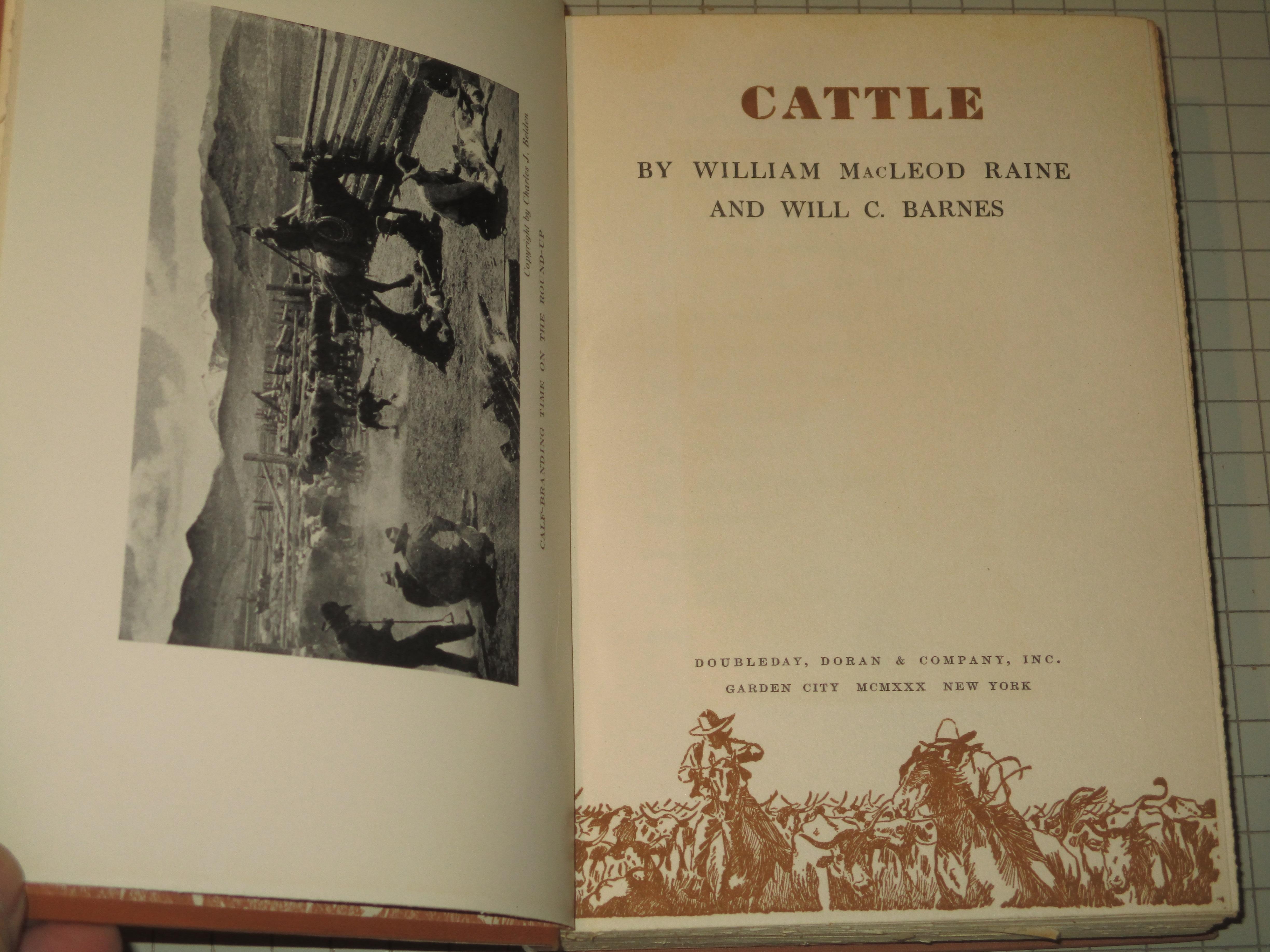 Cattle by William MacLeod Raine and Will C. Barnes: Very Good Hardcover ...