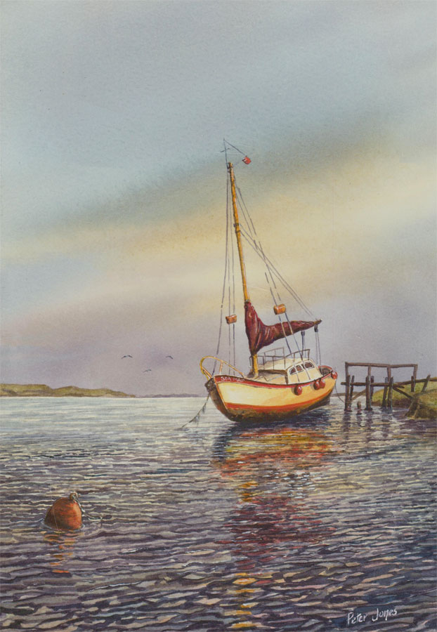 Peter Jones - Signed & Framed Contemporary Watercolour, Morning Light ...