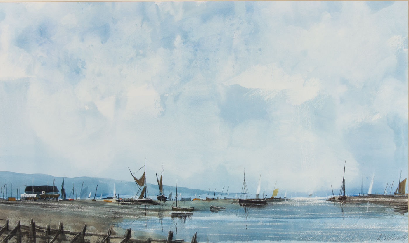 Alan Wickham - Signed & Framed 1994 Watercolour, Blue Harbour by Alan ...
