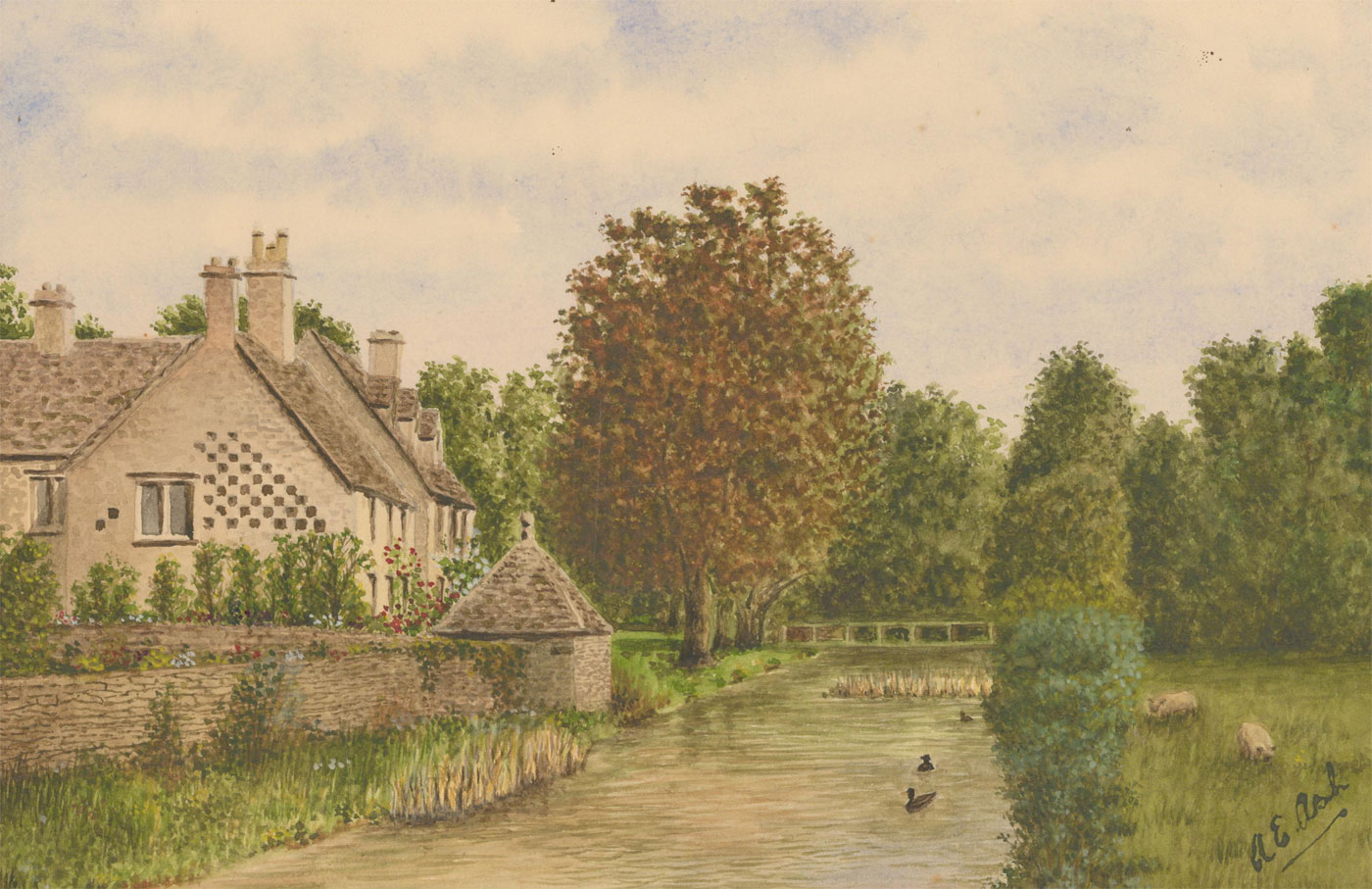 Albert Edward Ash - Early 20th Century Watercolour, The Old Rectory ...