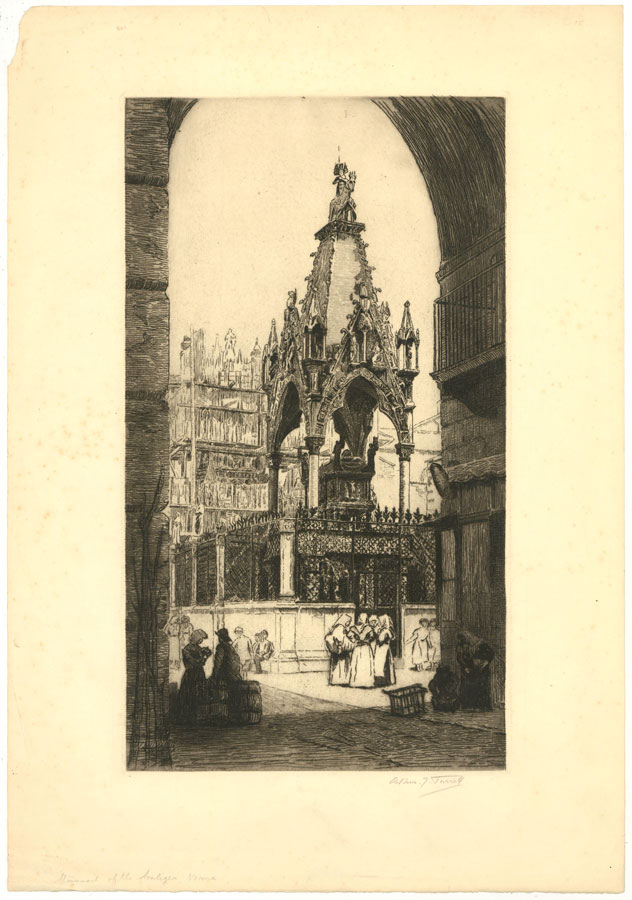 Arthur James Turrell RE (1871-1940) - c.1900 Etching, Monument of the ...