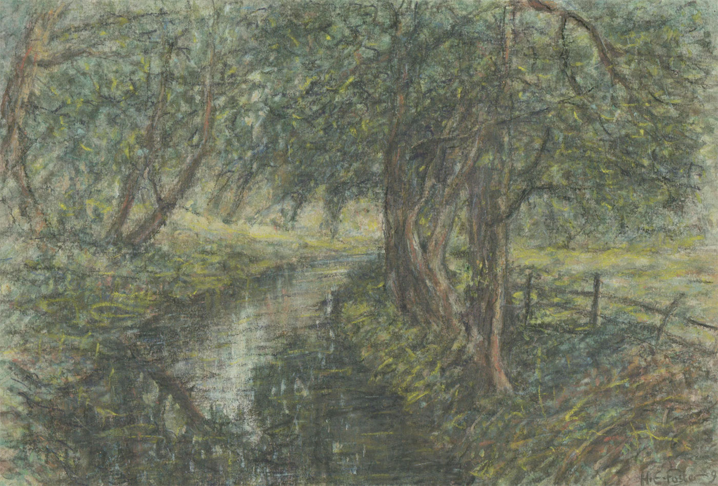 Henry E. Foster (1921-2010) - 1997 Pastel, Abbey Meadows, Redditch by ...