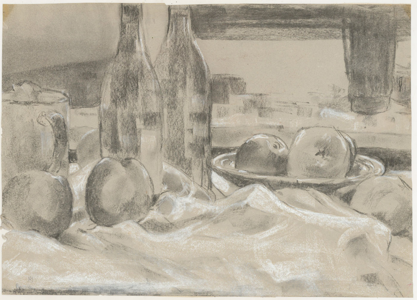 Ann Matthews - Pair of 20th Century Charcoal Drawing, Still Life and ...