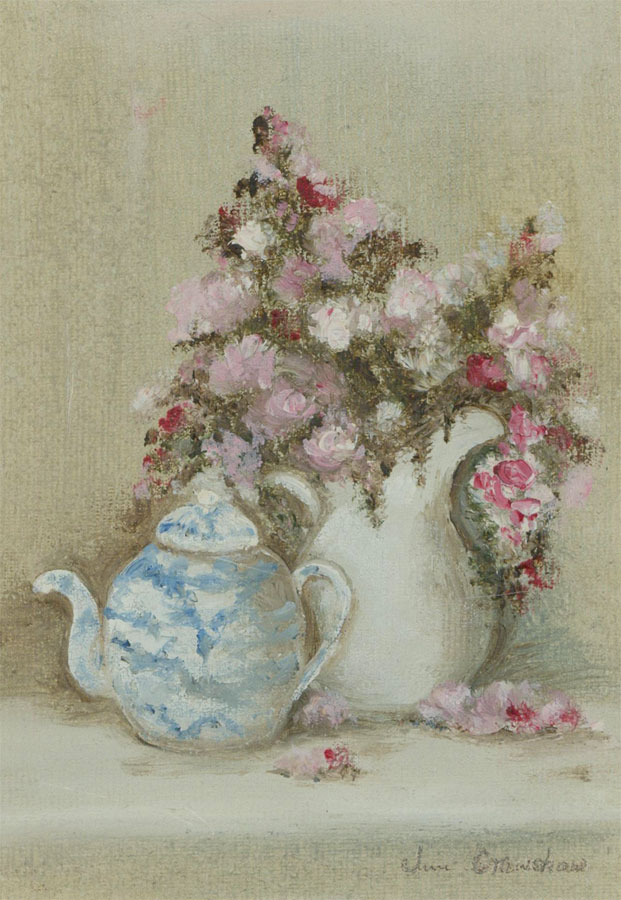 June Crawshaw SWA - Signed & Framed 20th Century Oil, Teapot and ...