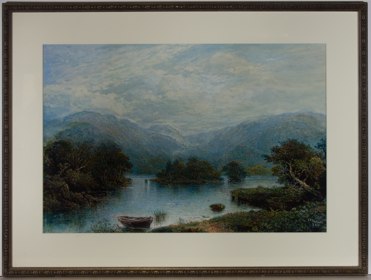 Charles Nicholls Woolnoth RWS (1815-1906) - Watercolour, Loch View in ...