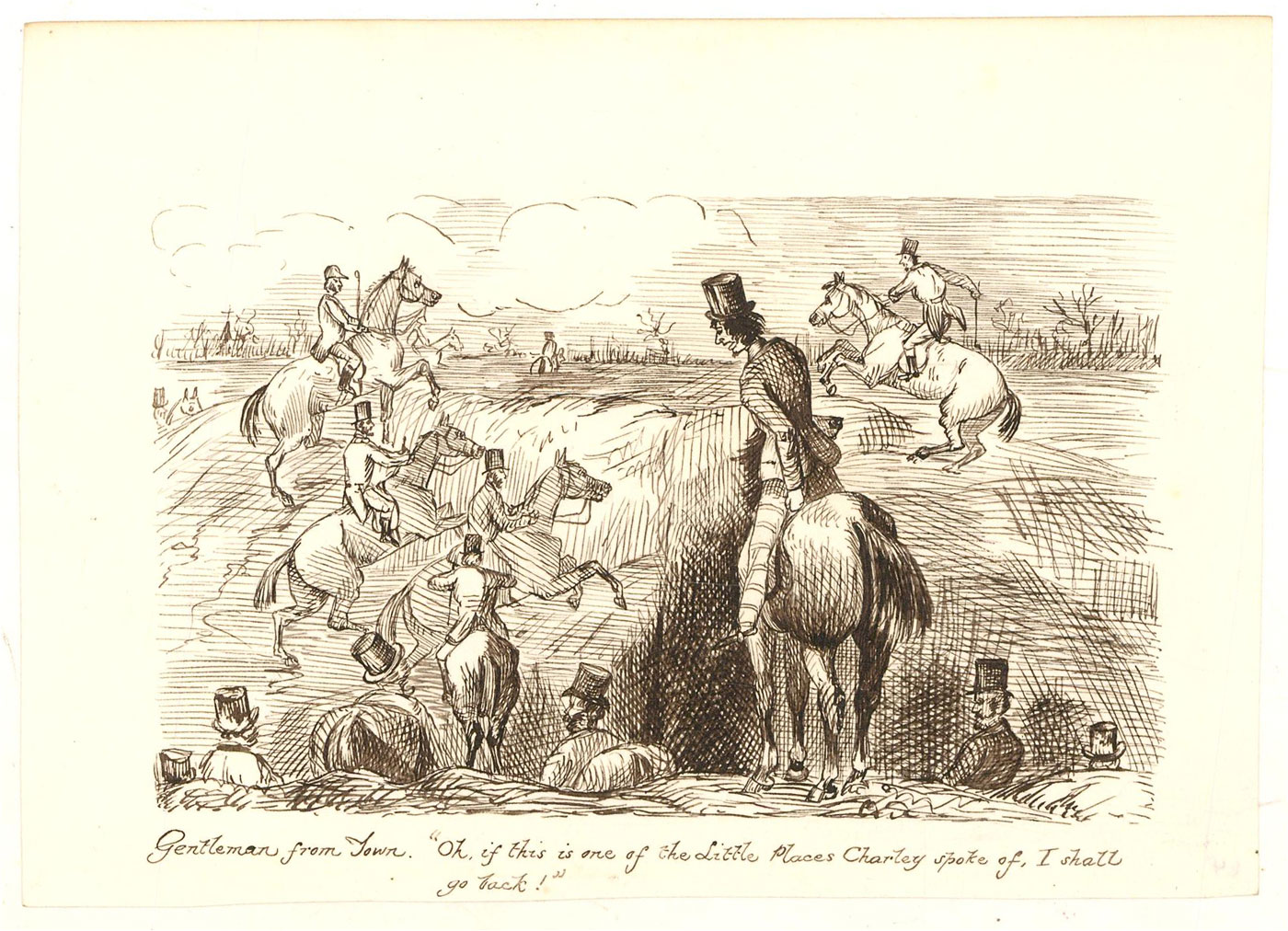 1866 Pen and Ink Drawing - Visiting from Town: (1866) Art / Print ...