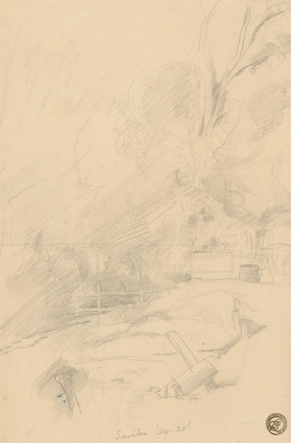 Frank Griffith (1889-1979) - c.1929 Graphite Drawing, The Allotment by ...