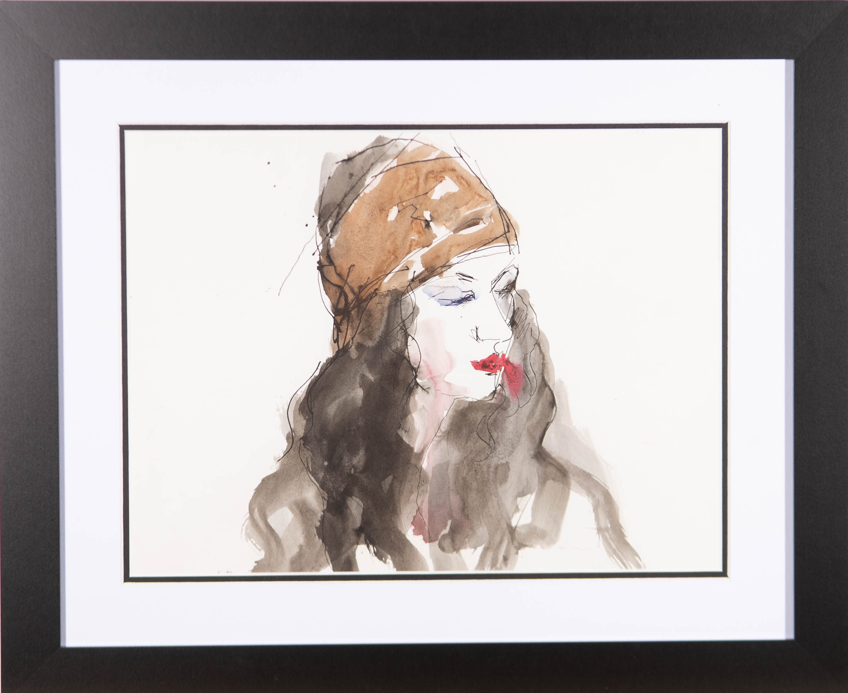 Peter Collins ARCA - 20th Century Watercolour, Brown Headpiece von ...