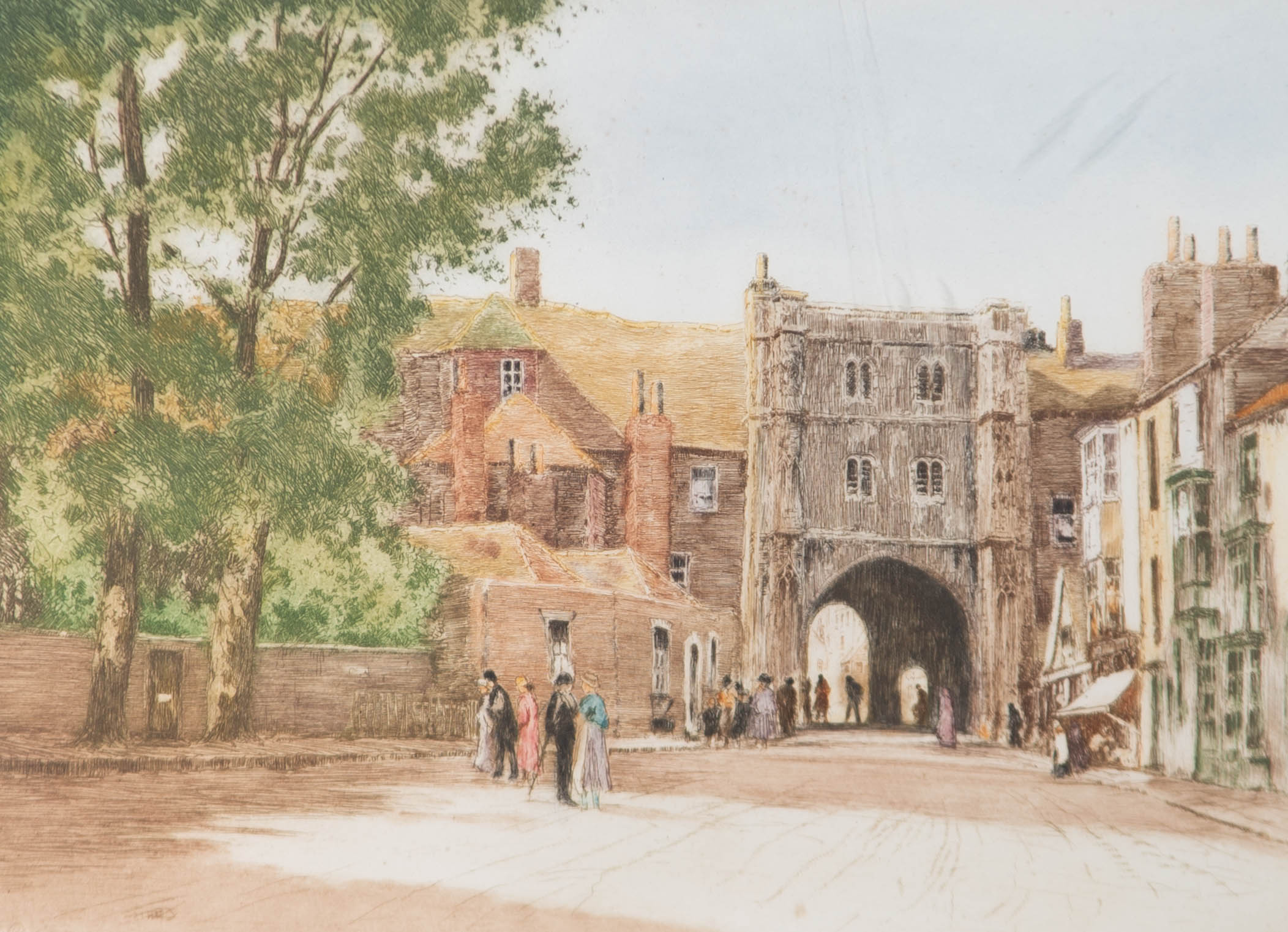 William Tatton Winter RBA (1855-1928) - 1928 Etching, Christchurch Gate ...