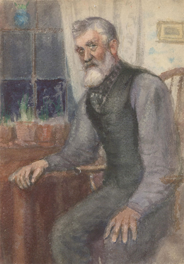 Early 20th Century Watercolour - Portrait of an Elderly Gentleman ...