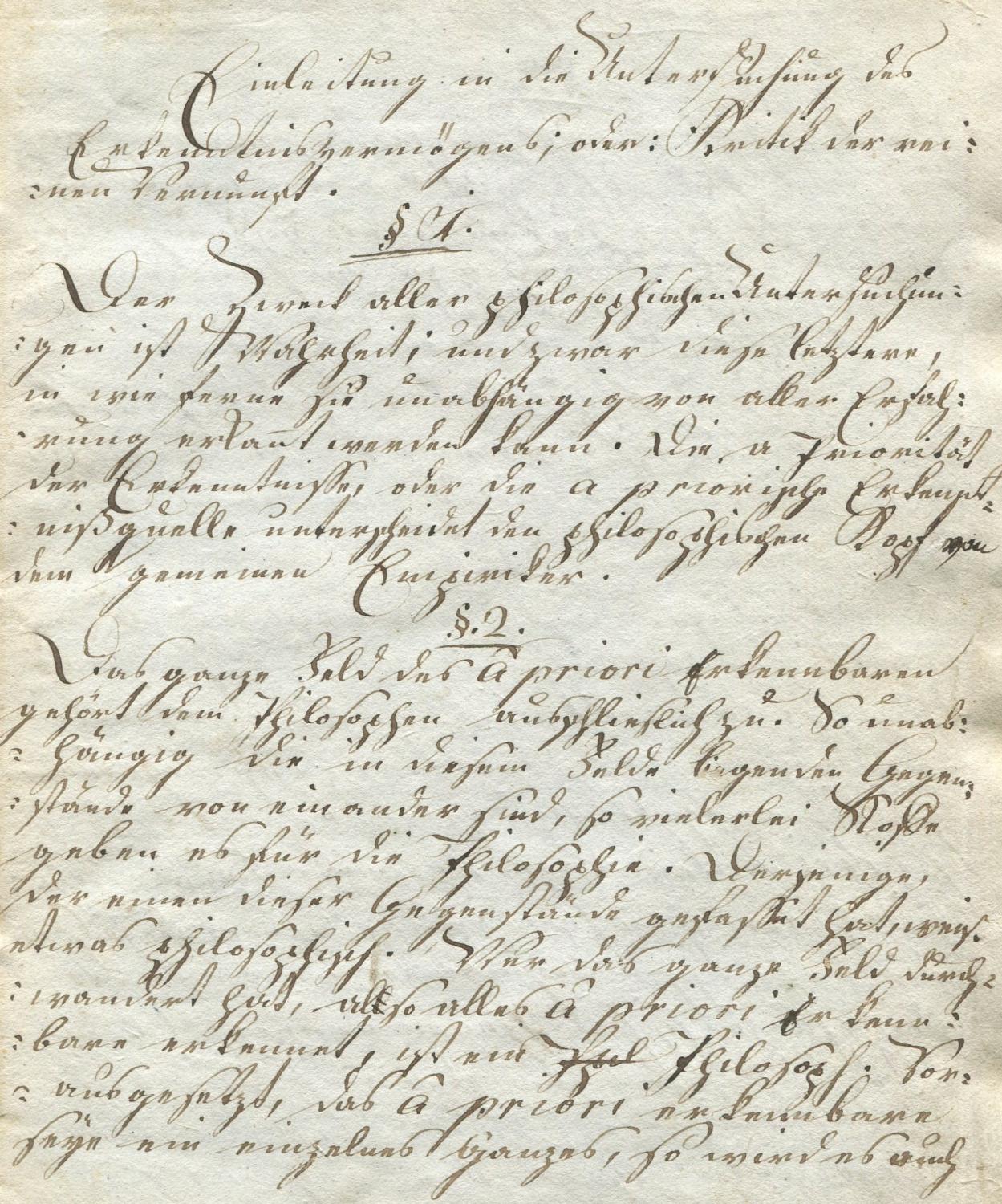 Early Handwritten Manuscript Defense of the Critique of Pure Reason by ...