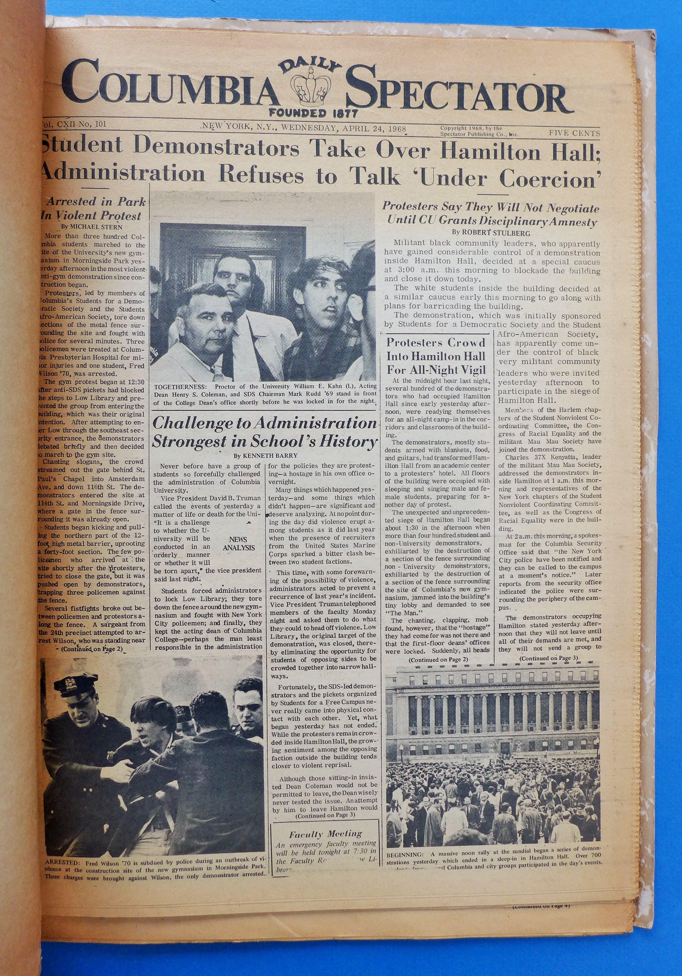 Crisis at Columbia: An Inside Report on the Rebellion at Columbia from ...