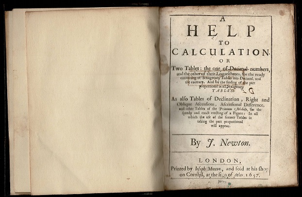 A Help To Calculation Or Two Tables The One Of Decimal Numbers And The Other Of Their