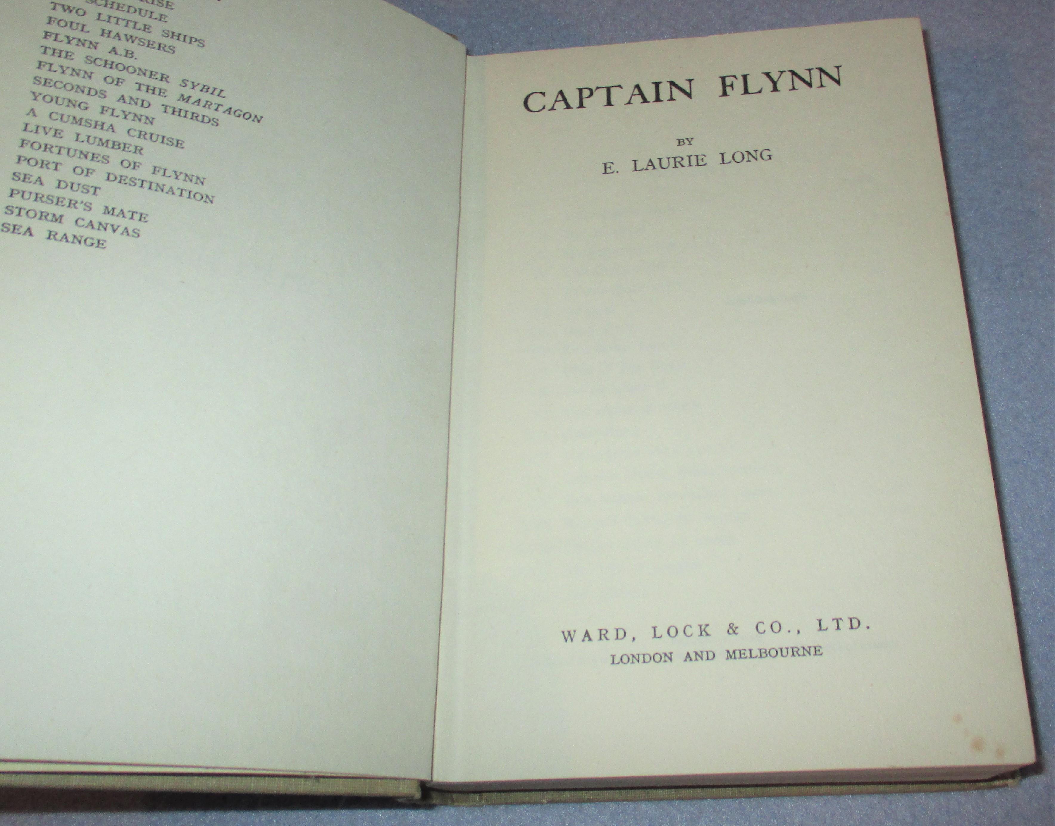 Captain Flynn (1st Edition) by E Laurie-Long: Very Good Hard Cover ...
