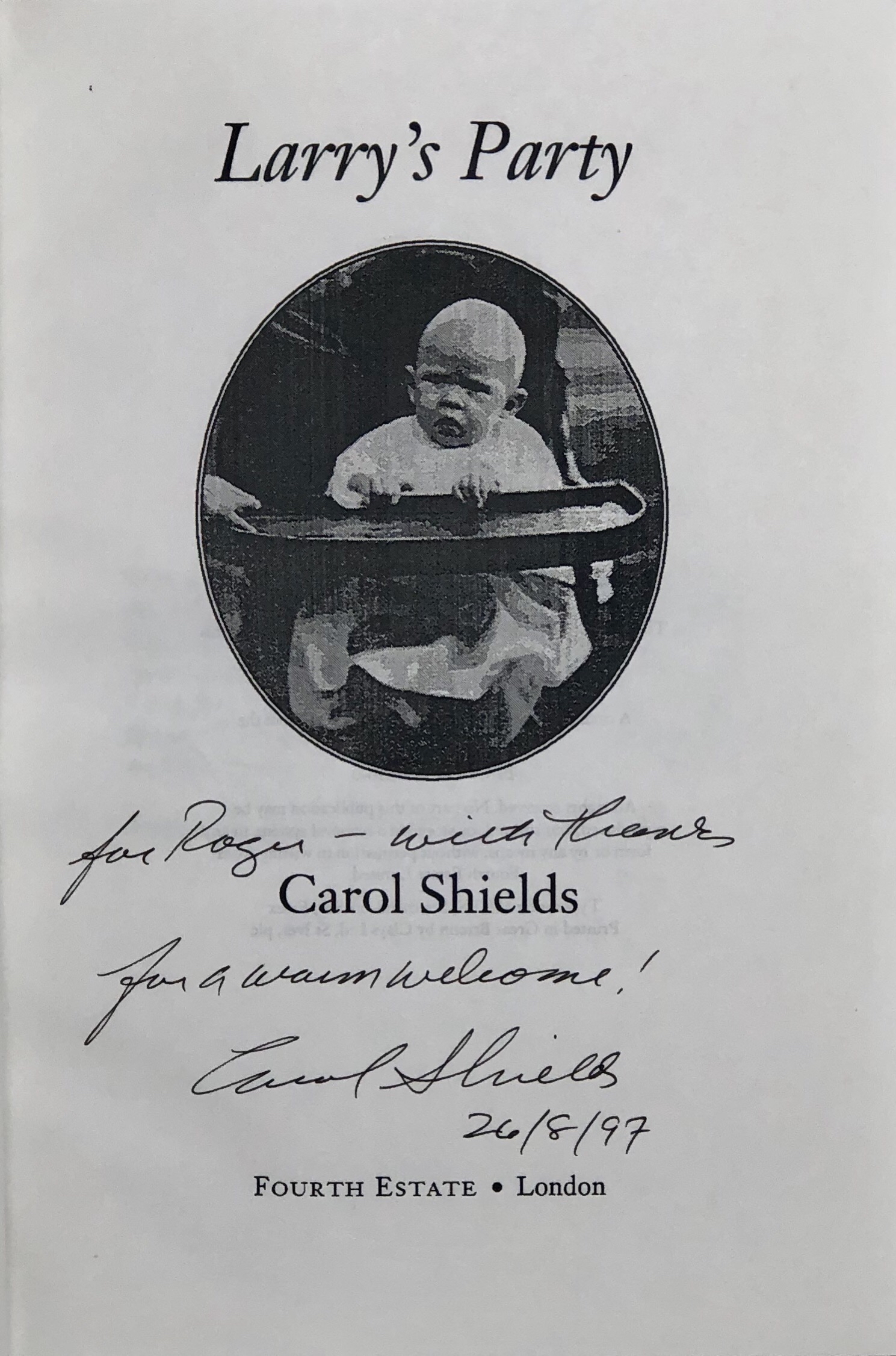 Larry's Party. von SHIELDS (Carol).: (1997) | Maggs Bros. Ltd ABA, ILAB ...