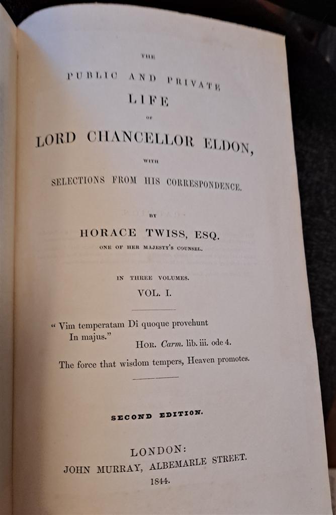 Public and Private Life of Lord Chancellor Eldon, with Selections from ...