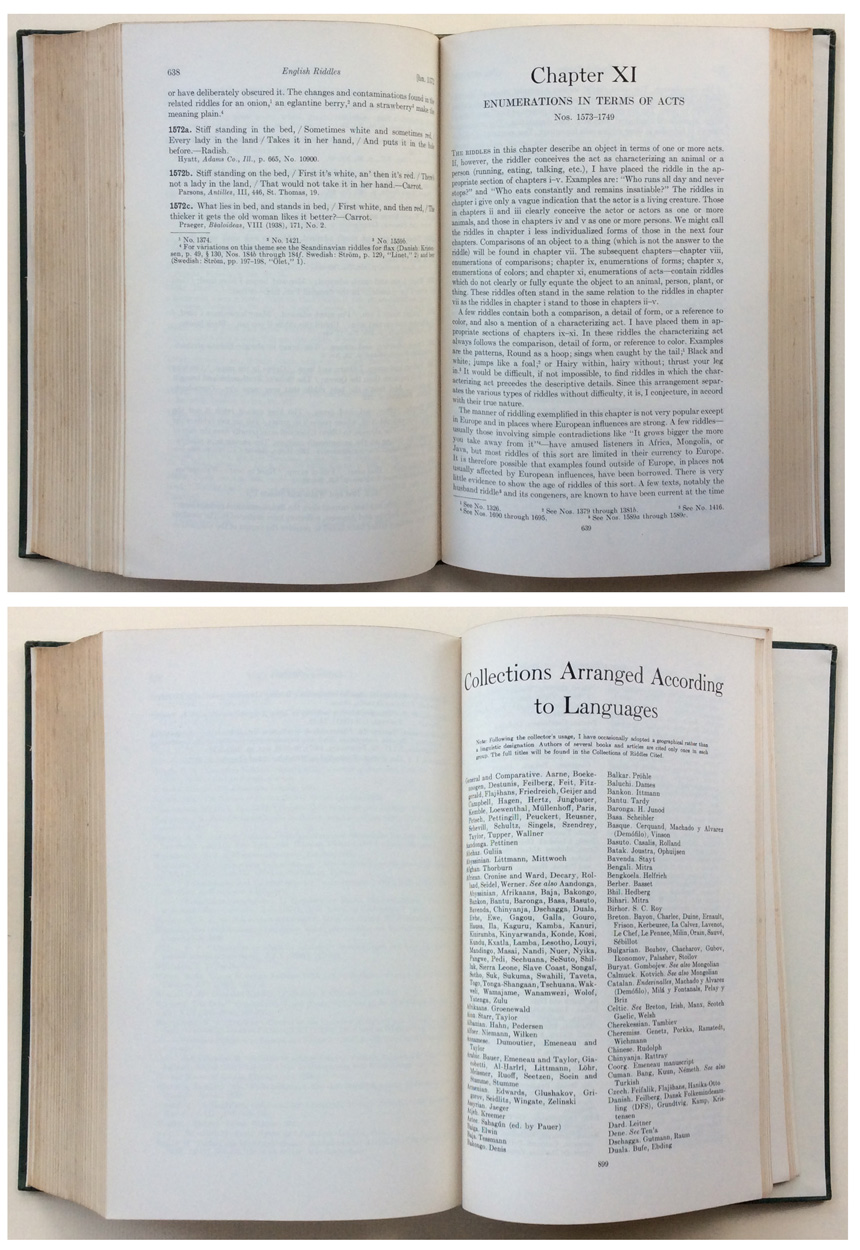 English Riddles from Oral Tradition. by Archer Taylor:: (1951) | John L ...