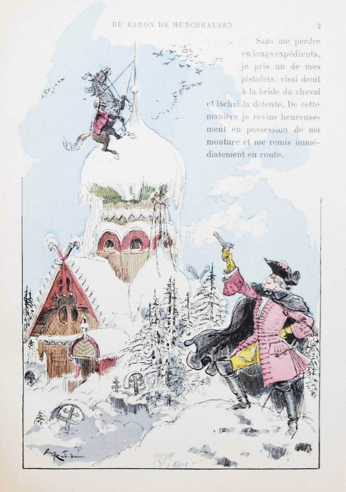 Histoire et Aventures du Baron de Munchhausen. Illustrations de A(lbert ...