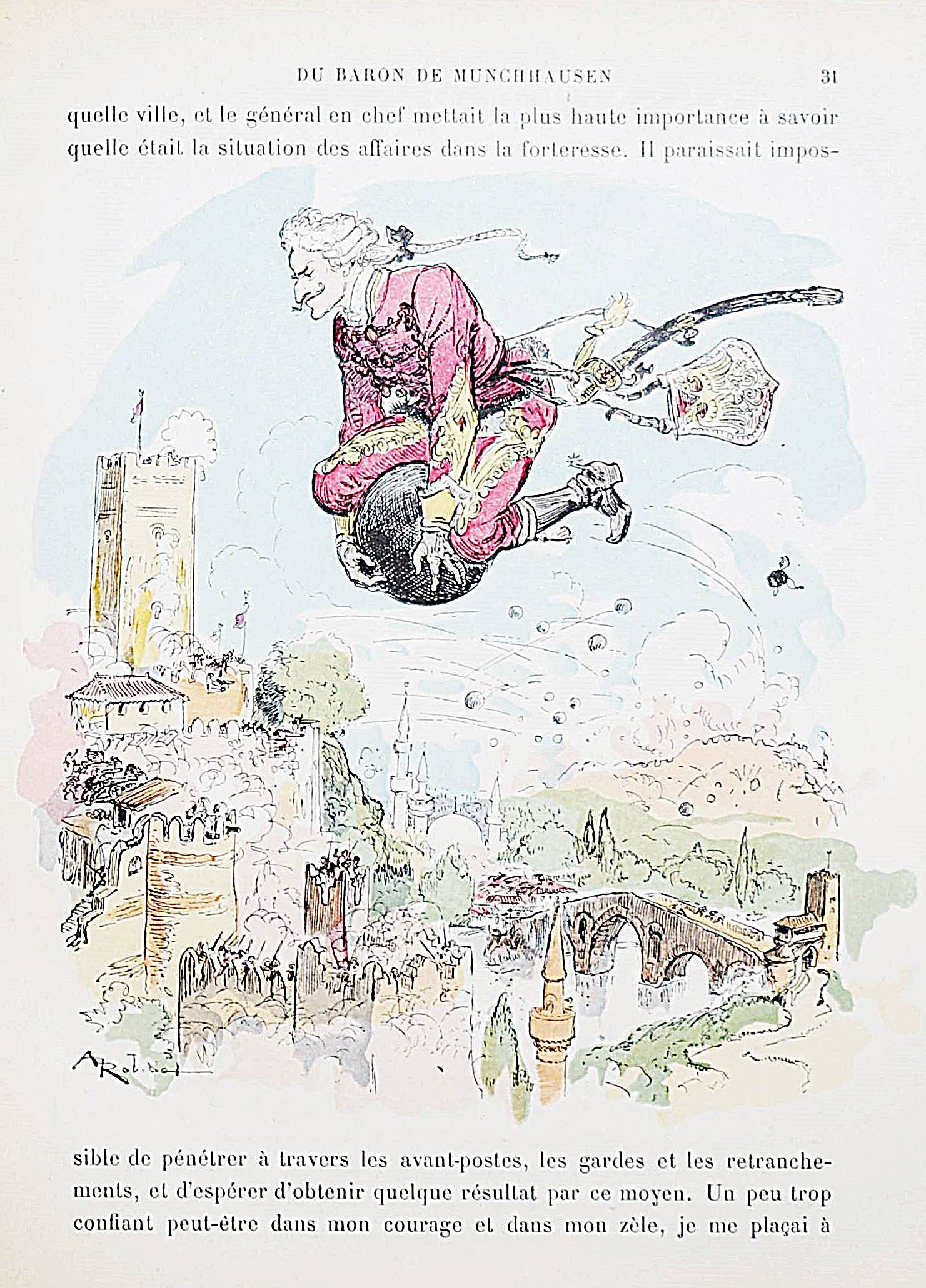 Histoire et Aventures du Baron de Munchhausen. Illustrations de A(lbert ...