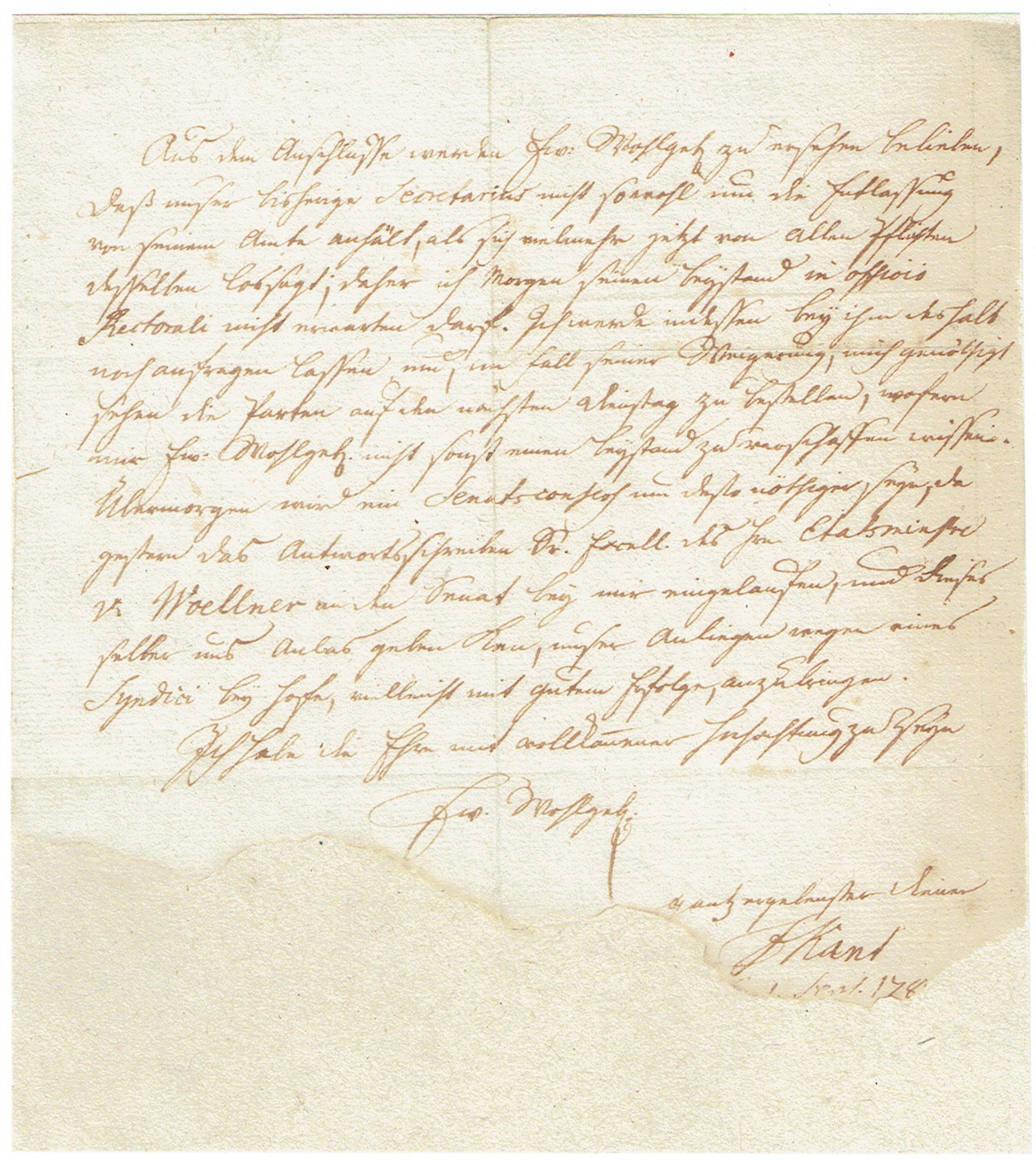 Autograph letter signed. von Kant, Immanuel, German philosopher (1724 ...