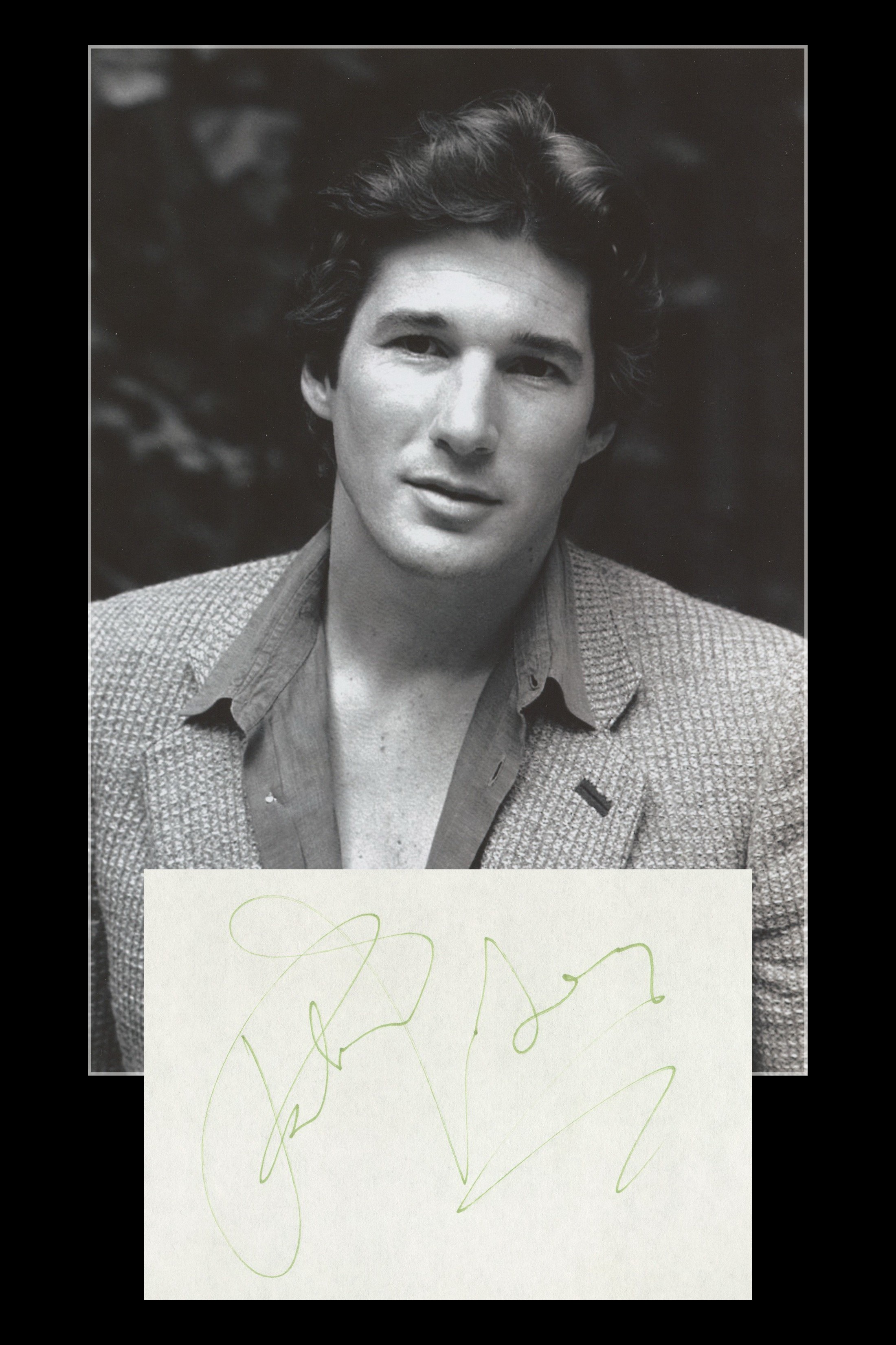 Richard Gere - Rare authentic early signed album page + Photo - Paris ...