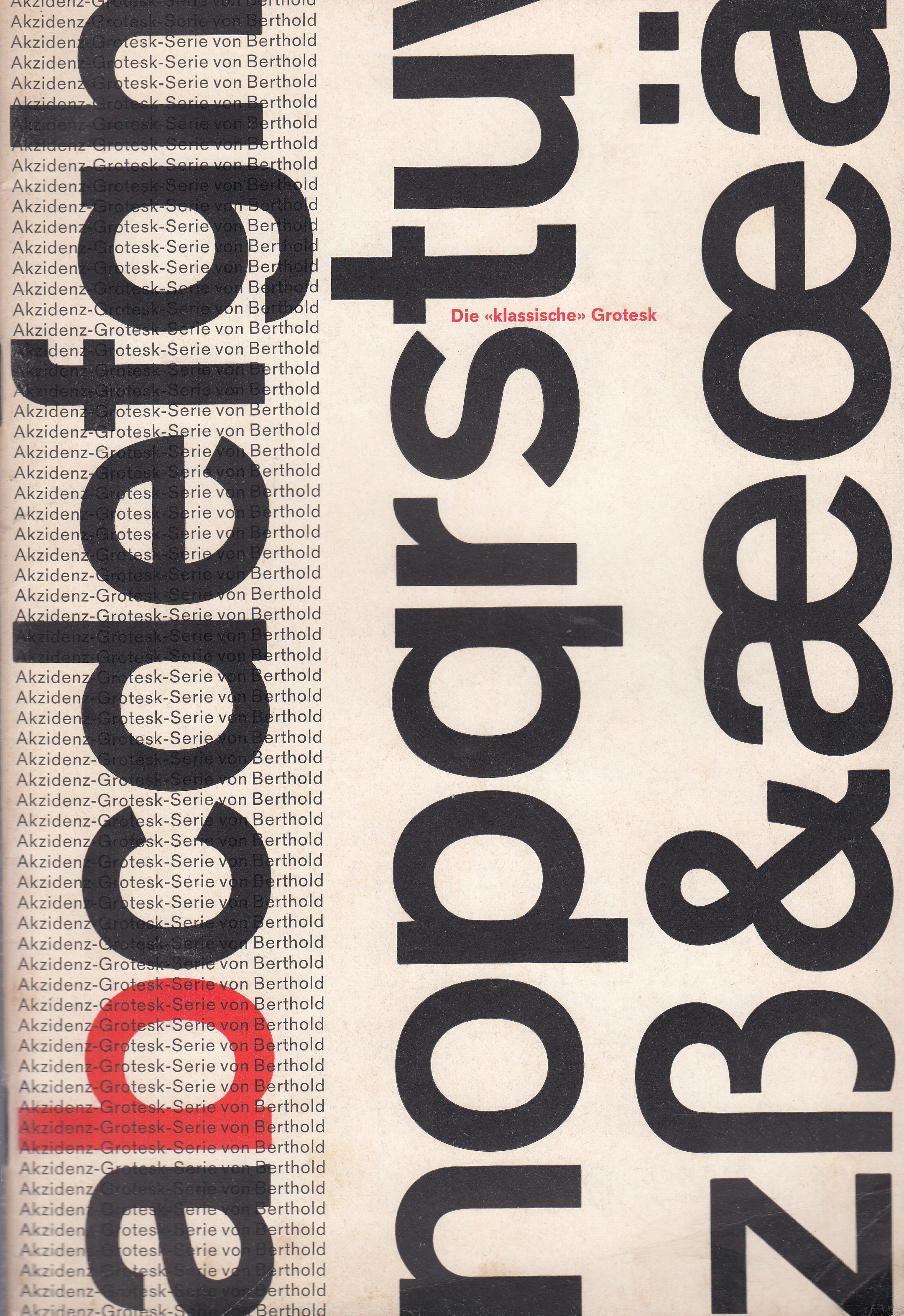 Die "Klassische" Grotesk. Akzidenz-Grotesk-Serie Von Berthold. Probe Nr ...