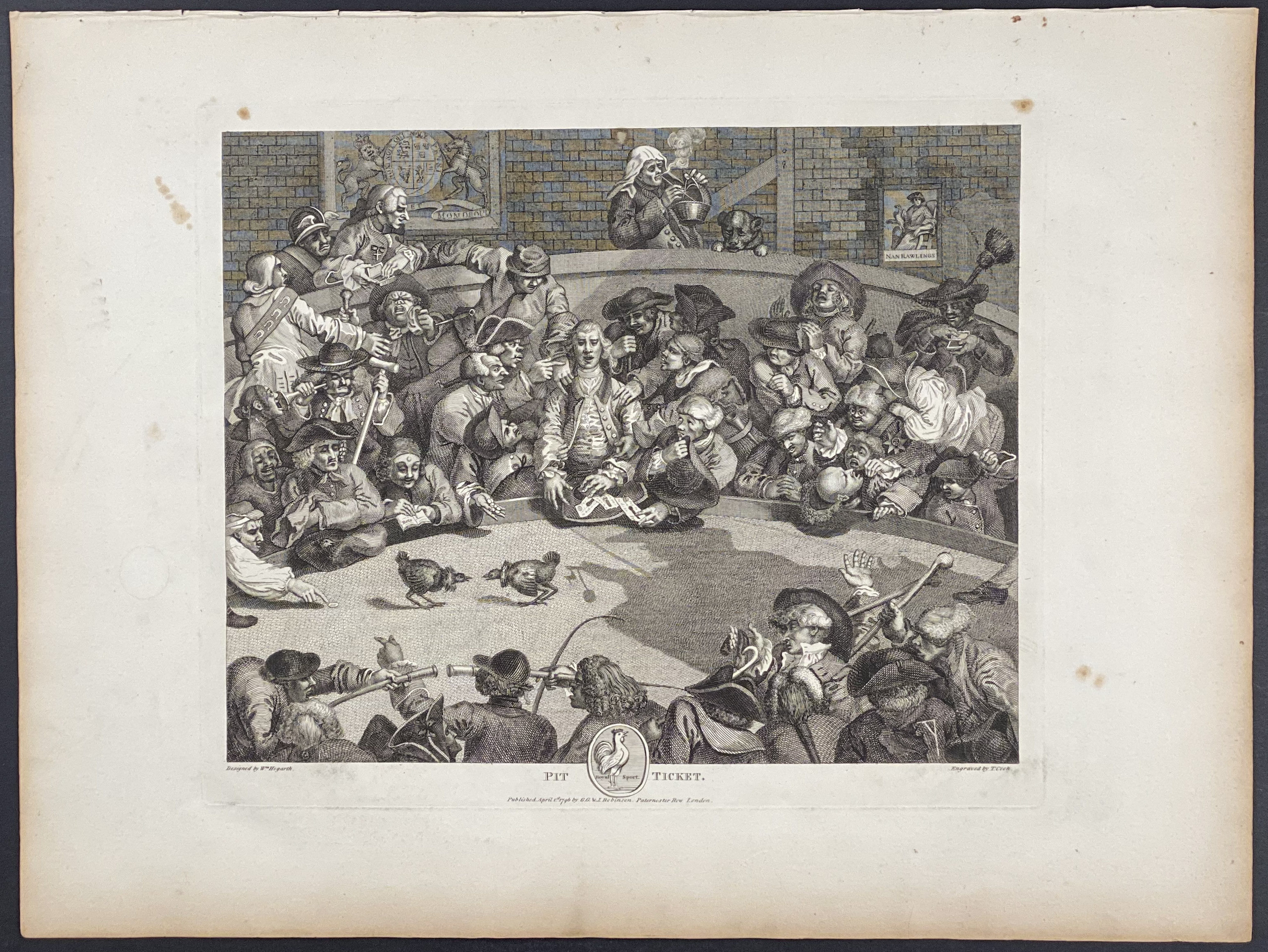 Pit Ticket: The Cockpit by William Hogarth & Thomas Cook: (1791) Art ...