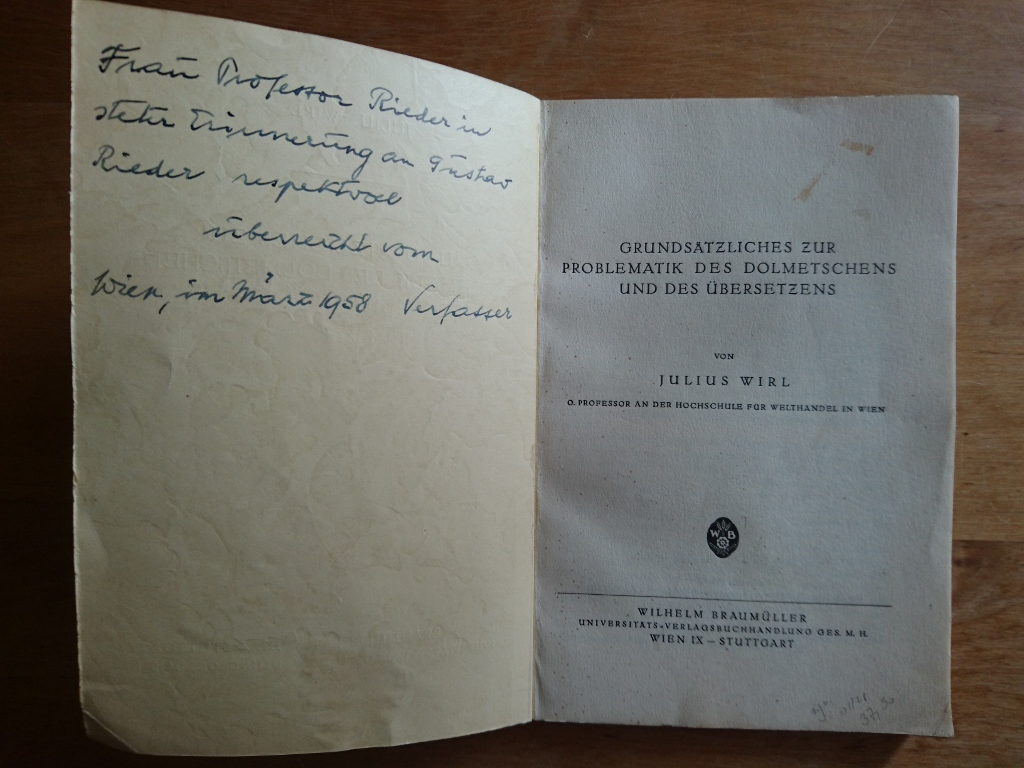 Grundsätzliches zur Problematik des Dolmetschens und des Übersetzens by ...