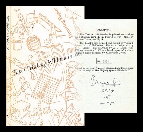 Papermaking by hand in 1967 / by J. Barcham Green by Green, J. Barcham ...