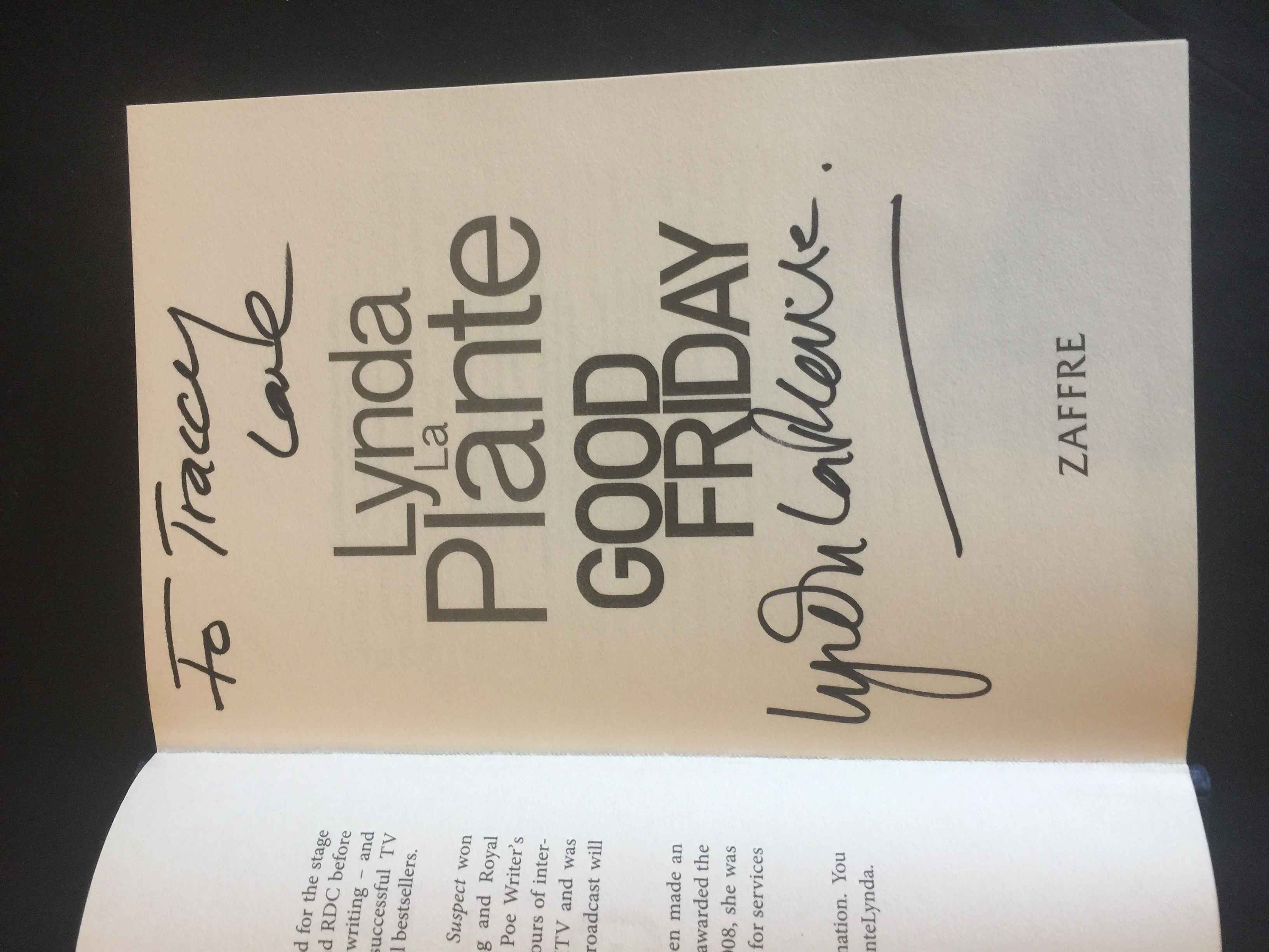 Good Friday: rare inscribed by Lynda La Plante by Plante, Lynda La ...