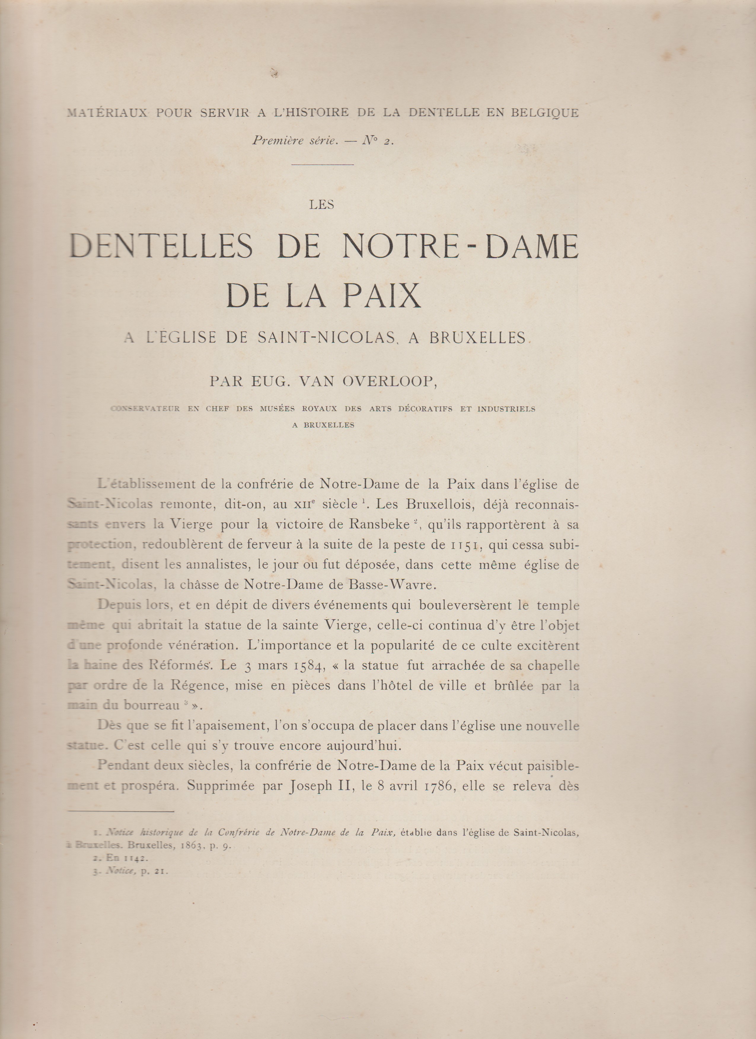 DENTELLES DE NOTRE DAME DE LA PAIX A LEGLISE DE SAINT NICOLAS A ...