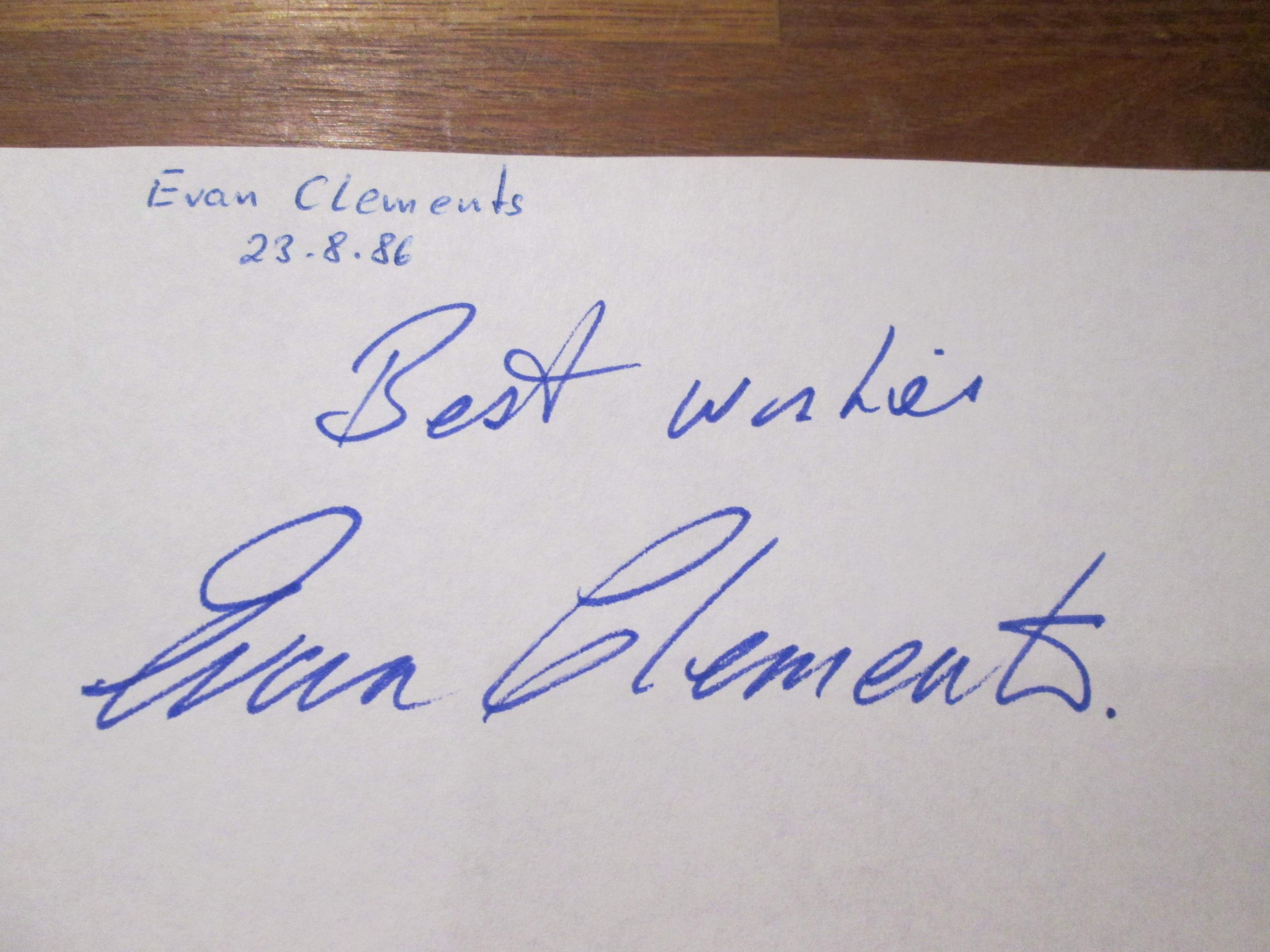 Original Autogramm Evan Clements /// Autograph signiert signed signee ...