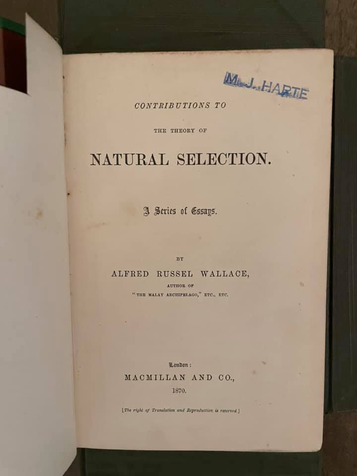 Contributions to the Theory of Natural Selection, A Series of Essays by WALLACE, Alfred Russel ...
