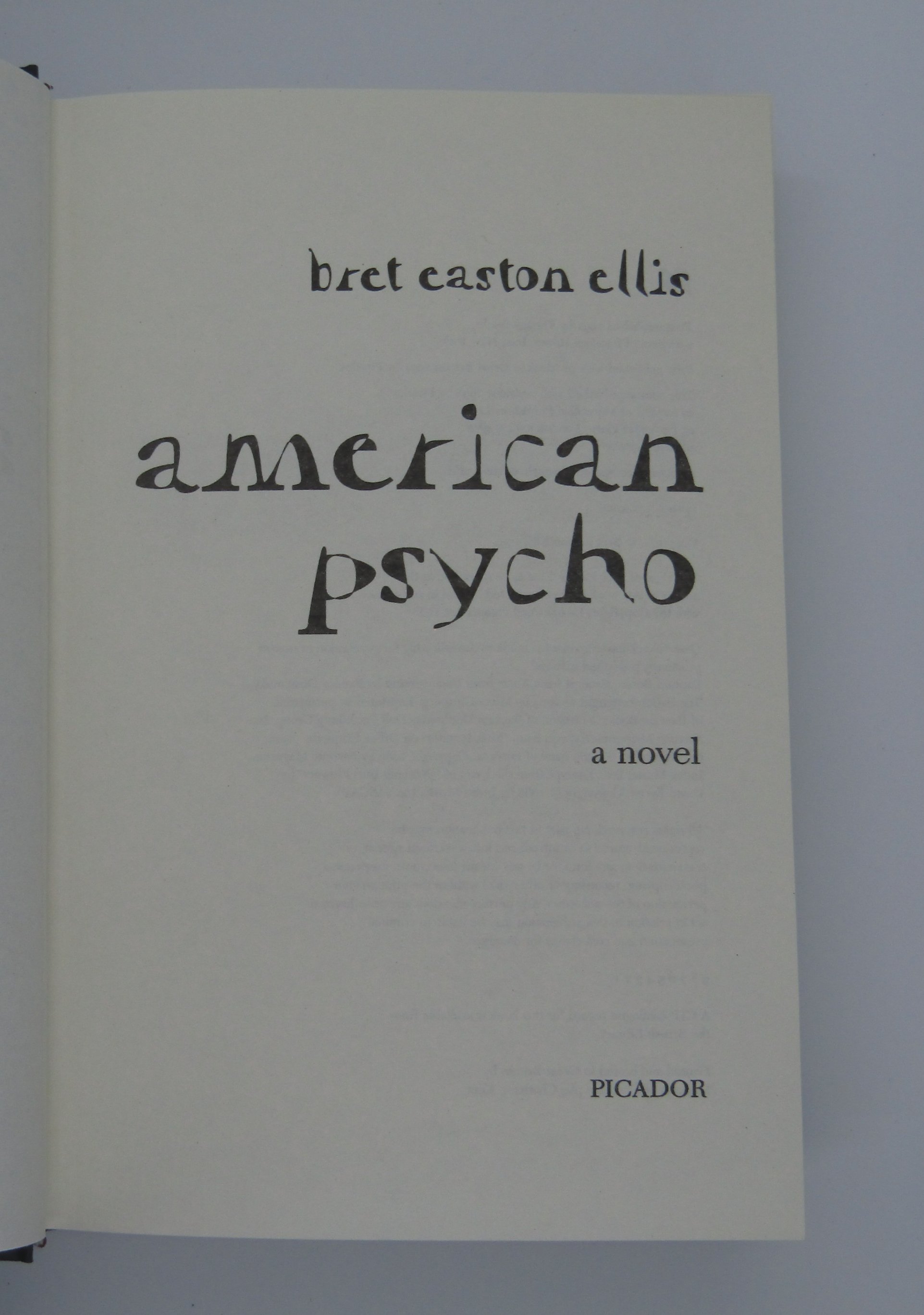 American Psycho by Bret Easton Ellis: Fine Hardcover (1998) 1st Edition ...