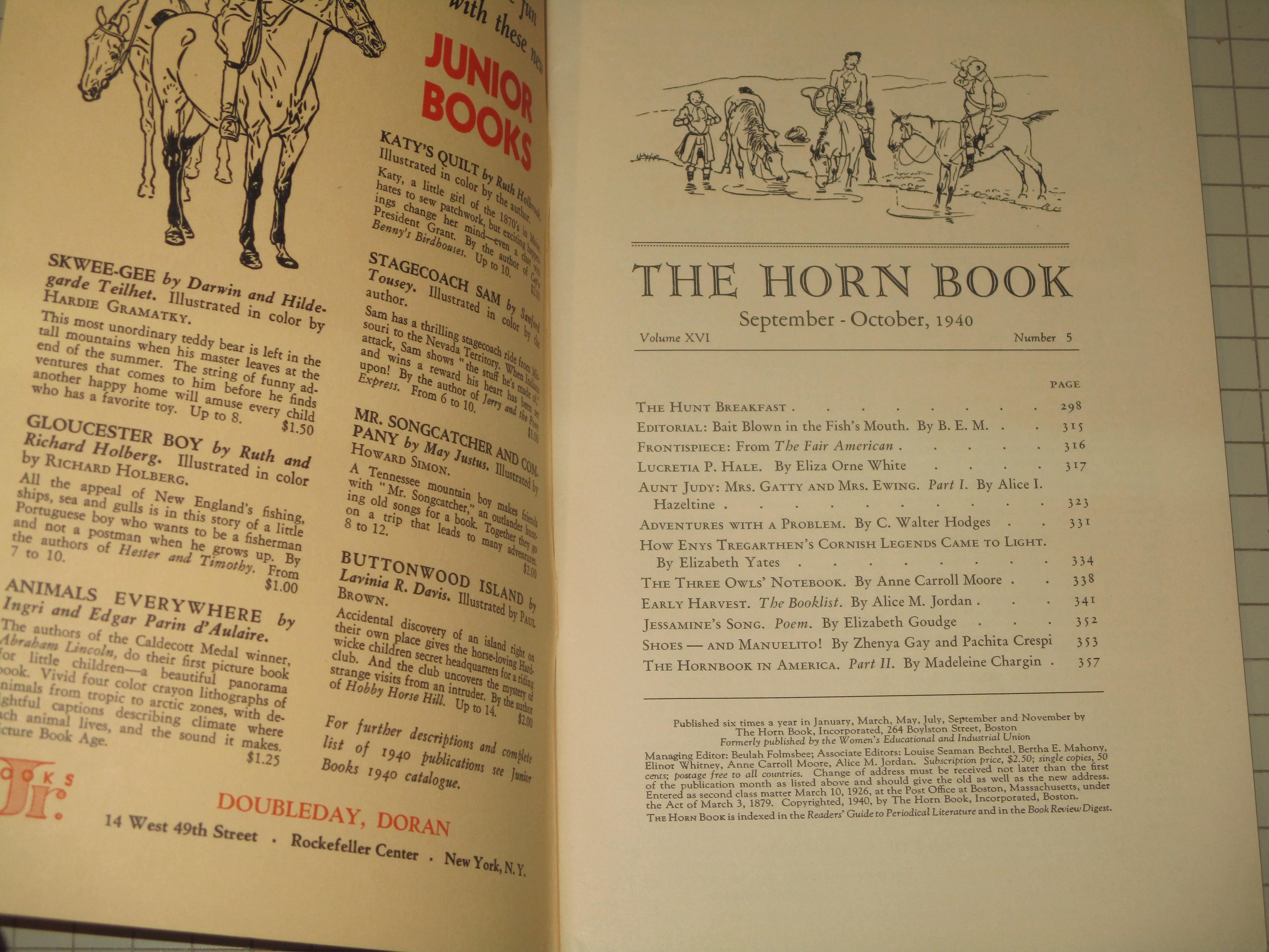 1940 The Horn Book Magazine: Lucretia Hale - Aunt Judy:Mrs. Gatty & Mrs ...