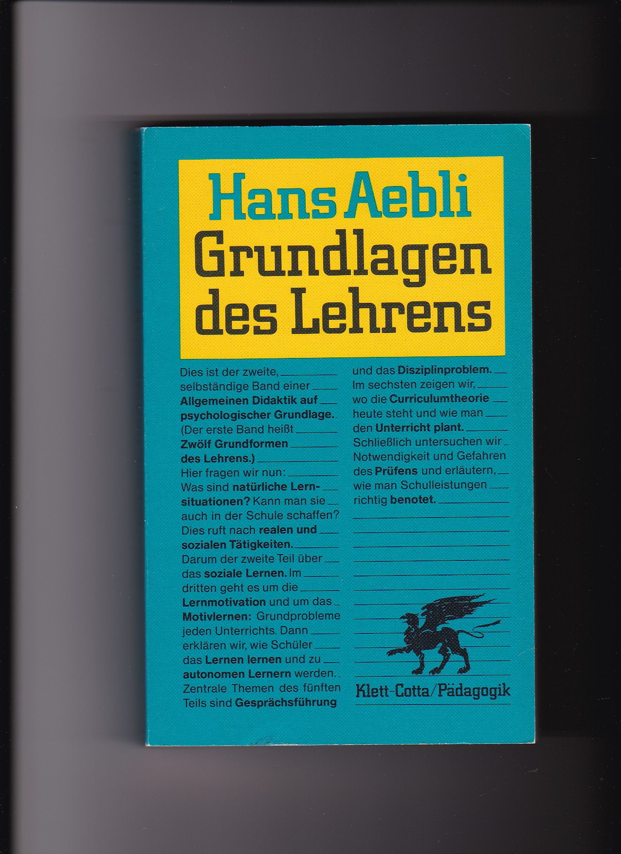 grundlagen des lehrens von hans aebli - ZVAB