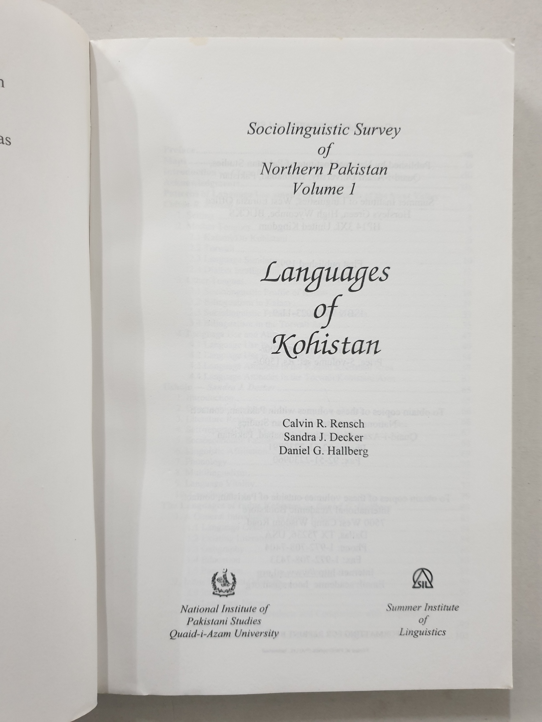 Languages Of Kohistan. Sociolinguistic Survey Of Northern Pakistan ...