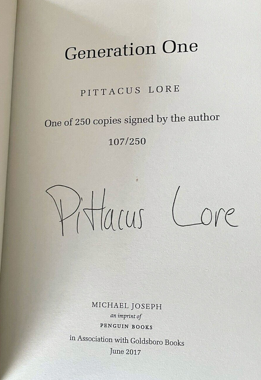 Generation One - SIGNED Limited Edition (1st Edition . First Print thus) by Pittacus Lore ...