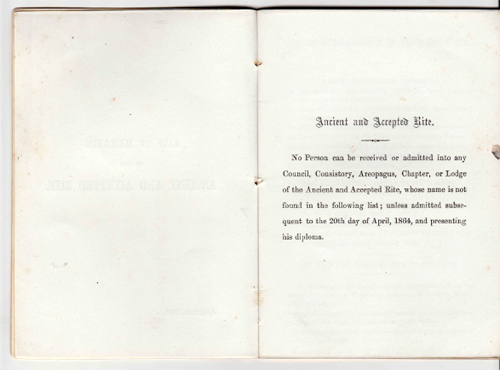 List of Members of the Ancient and Accepted Rite by The Secretary ...