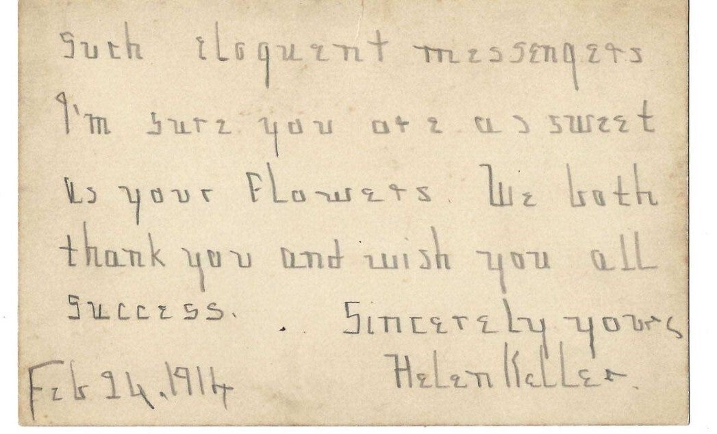 Helen Keller Early Autograph Letter Signed mentioning "my teacher" by ...