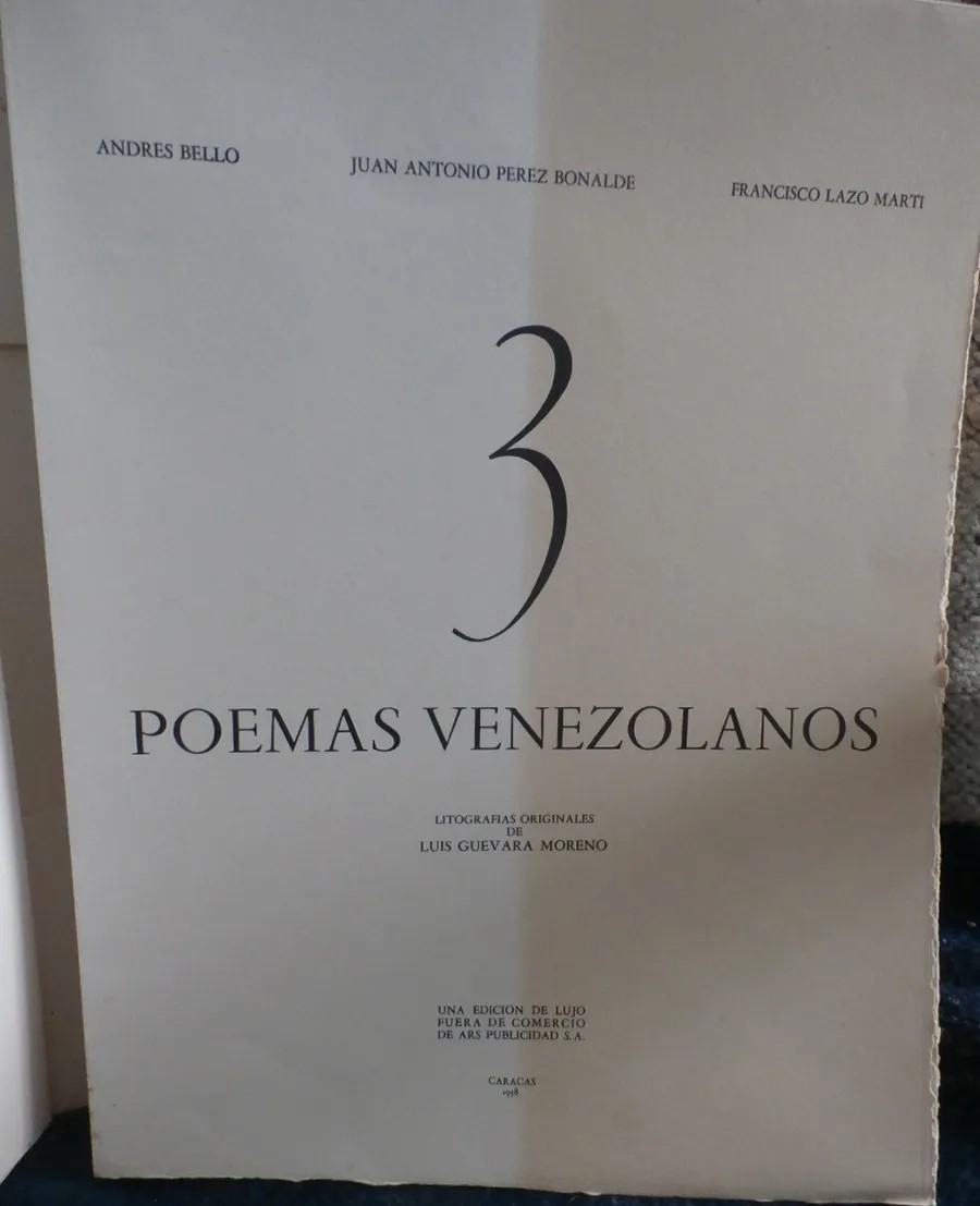 3 Poemas Venezolanos Con Litografías Originales De Luis Guevara Moreno ...