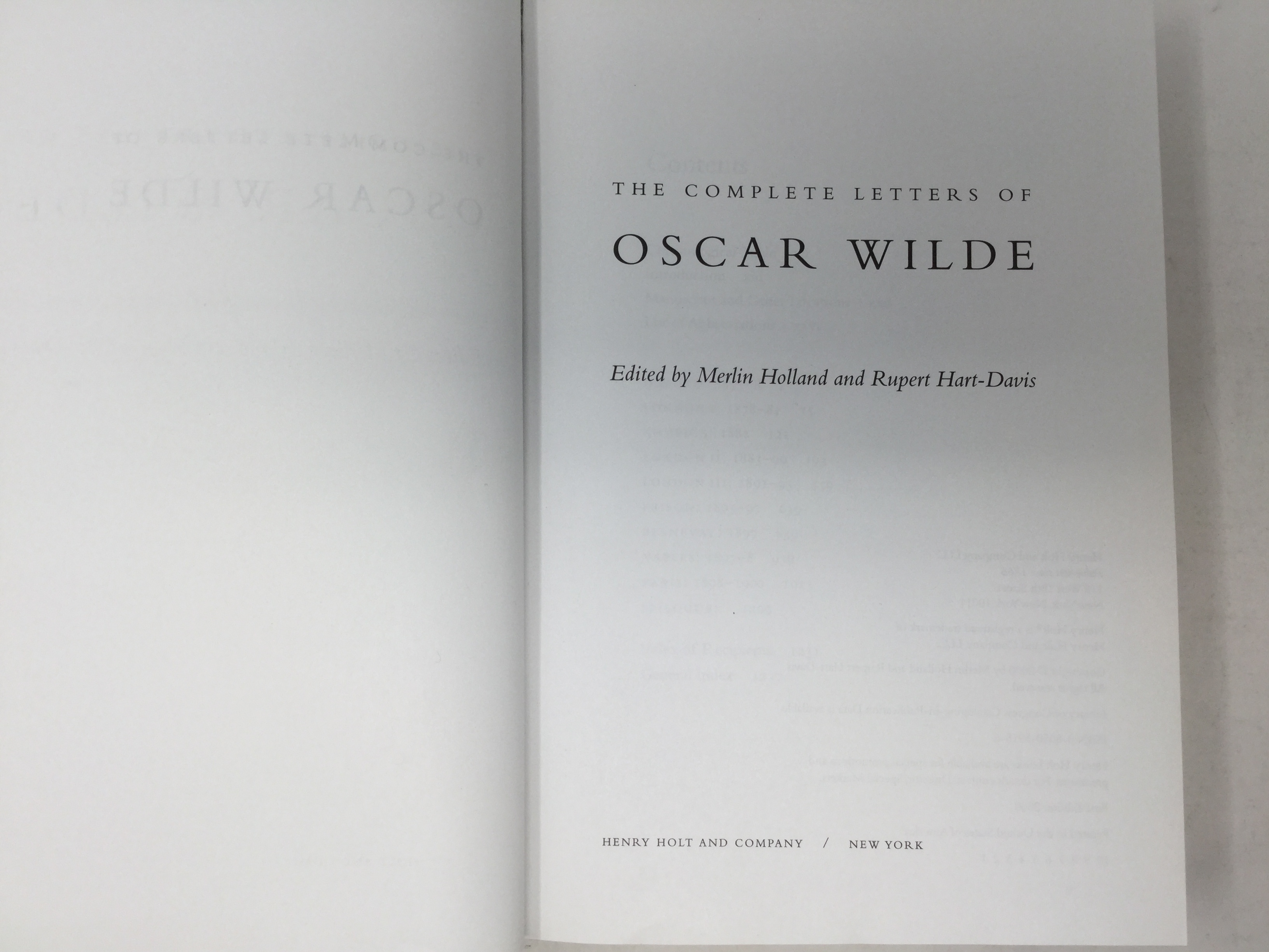 The Complete Letters Of Oscar Wilde By Oscar Wilde Fine Hardcover 2000 1st Edition