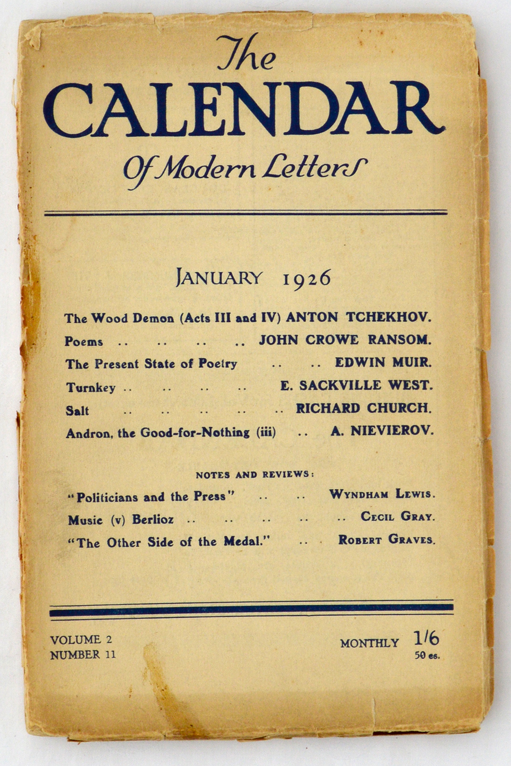 The Calendar of Modern Letters by E. Rickword & D. Garman, eds.: (1926 ...
