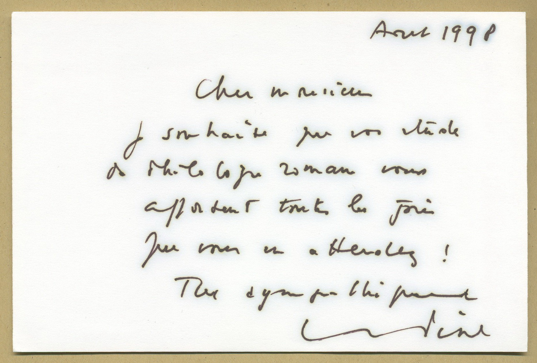 Jean Piat (1925-2018) - Carte autographe signée - 1998 + Photo von Jean ...